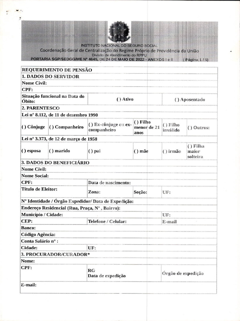 Requerimento de Pensão Modelo | PDF