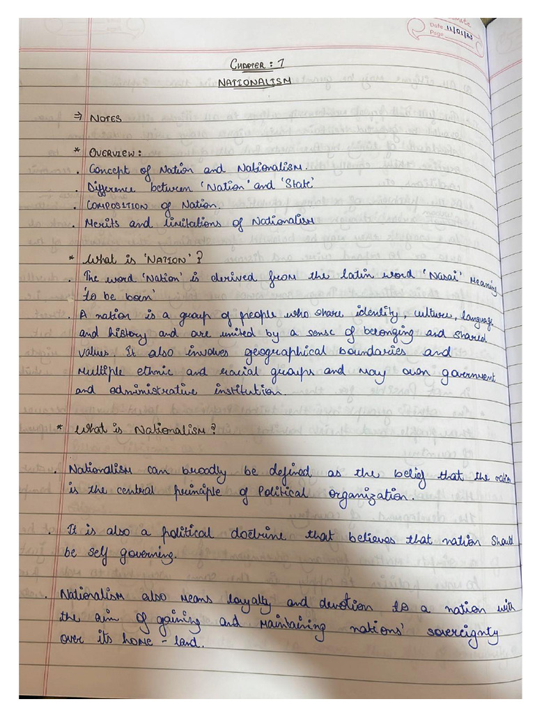 Nationalism Notes + Question Answers | PDF | Nationalism | Nation