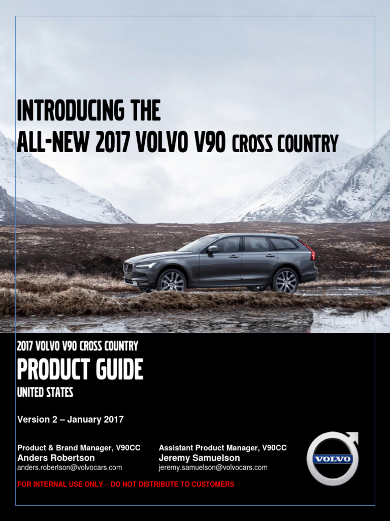 2017 Volvo V90 Cross Country Guide | PDF | Engines | Turbocharger
