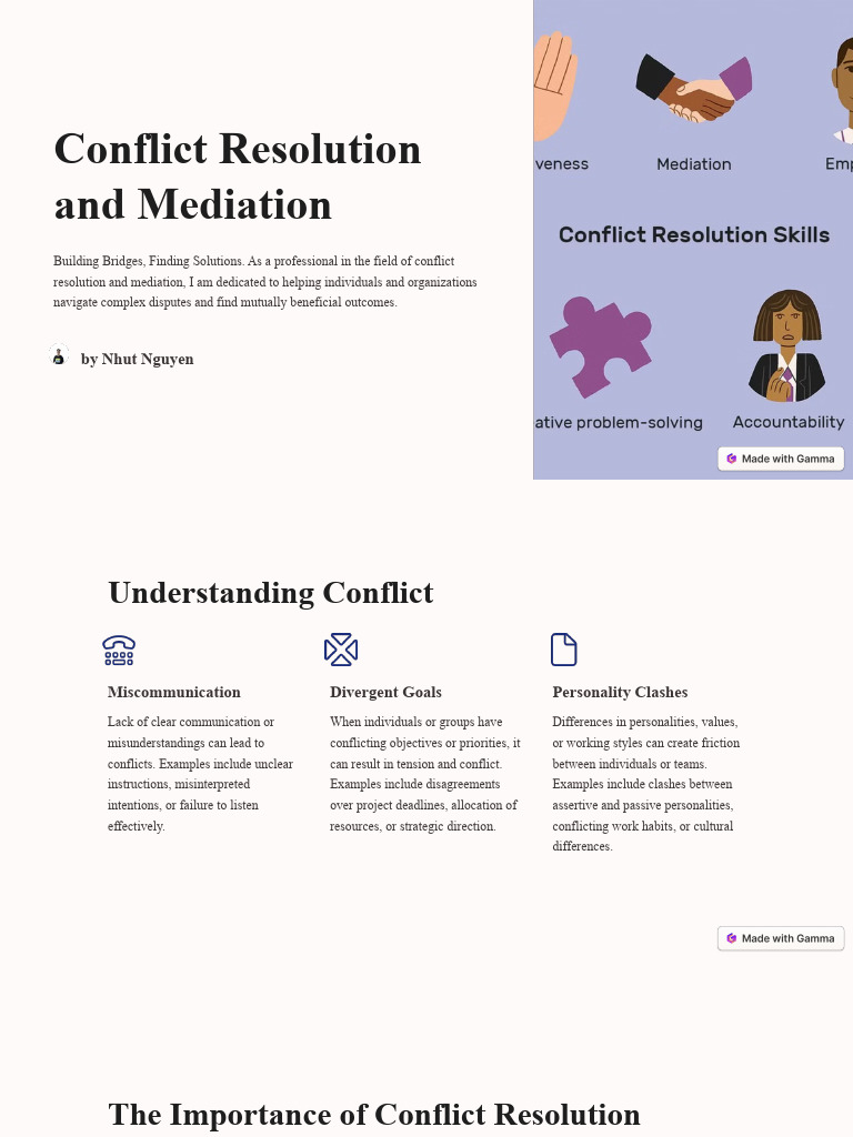 Conflict Resolution and Mediation | PDF | Mediation | Conflict Resolution