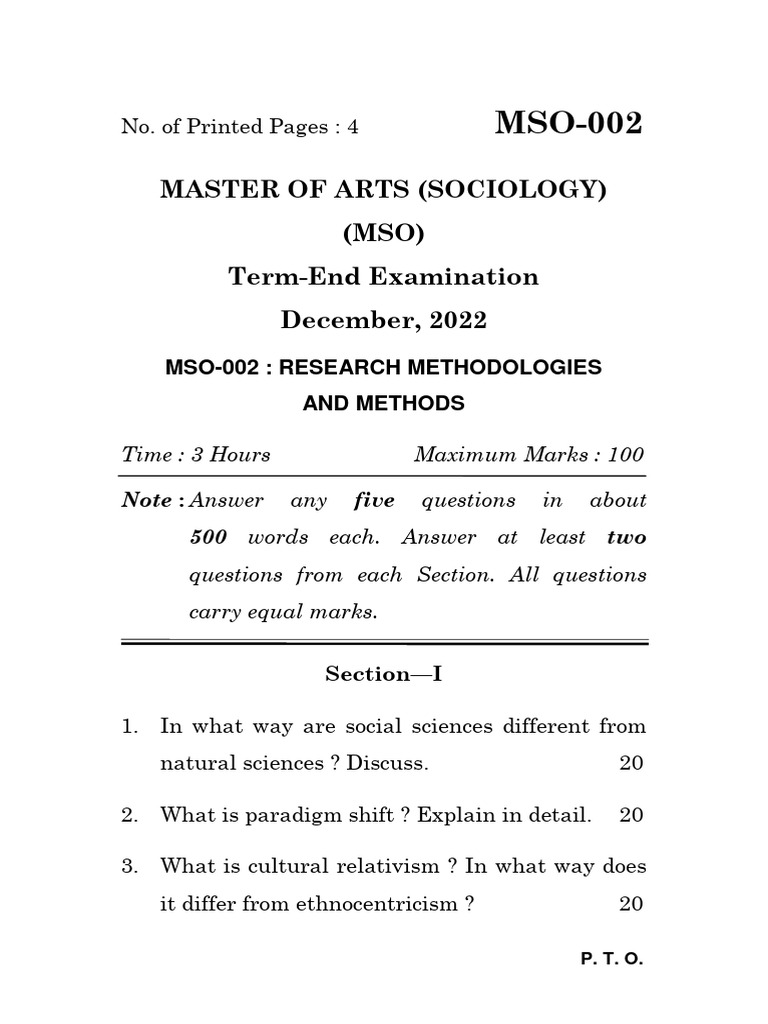 Mso-002 2022 | PDF | Scientific Method | Methodology