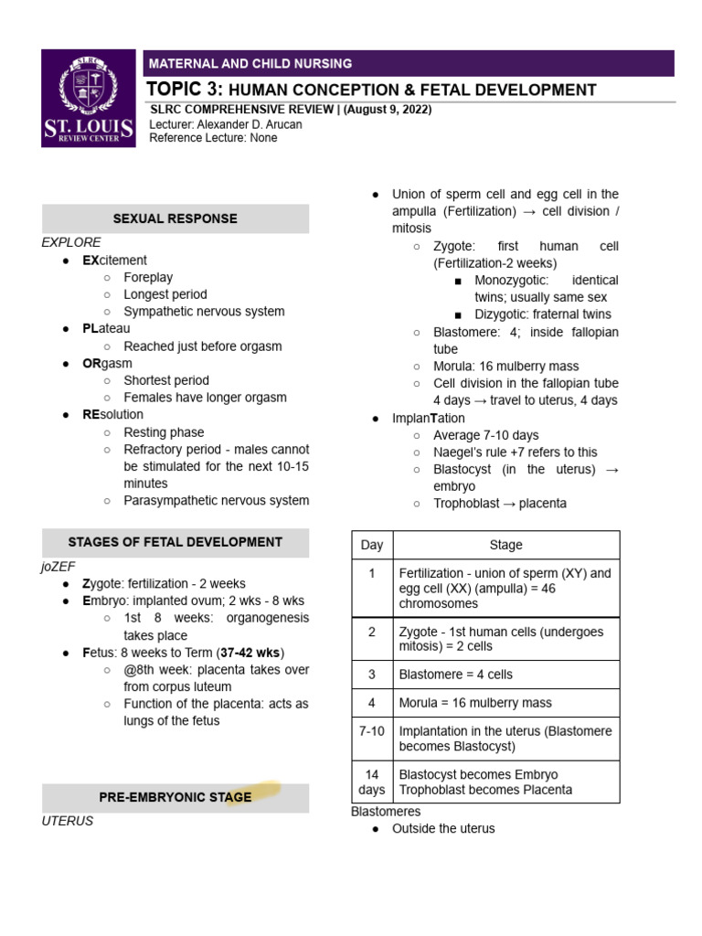 03_Human Conception and Fetal Development | Download Free PDF | Twin ...