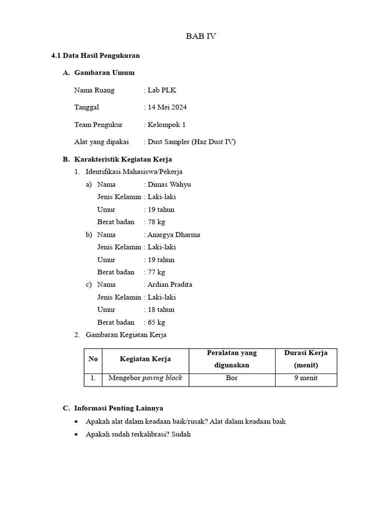 Analisis Partikulat di Lab PLK | PDF | Sains & Matematika
