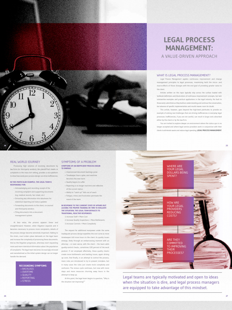 Legal Process Management:: A Value-Driven Approach | PDF | Business ...