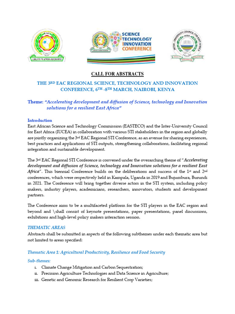 Call For Abstracts For 3rd STI Conference March 2024 | PDF ...