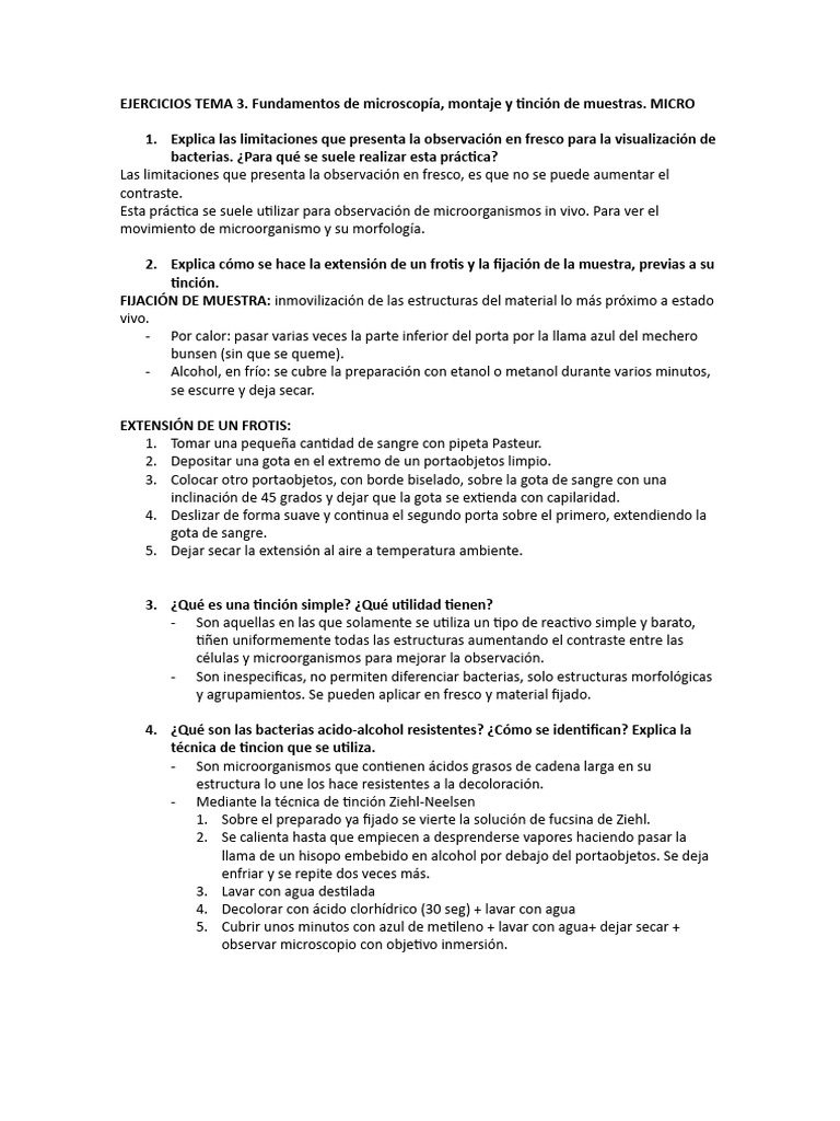 Actividad t3 Micro | PDF | Tinción | Biología