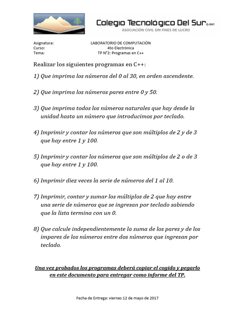 4toe - TP2 - Programacion en C++ | PDF