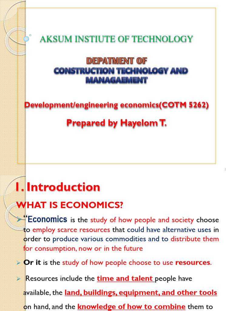 Chapter 1 Economics Pdf Depreciation Interest