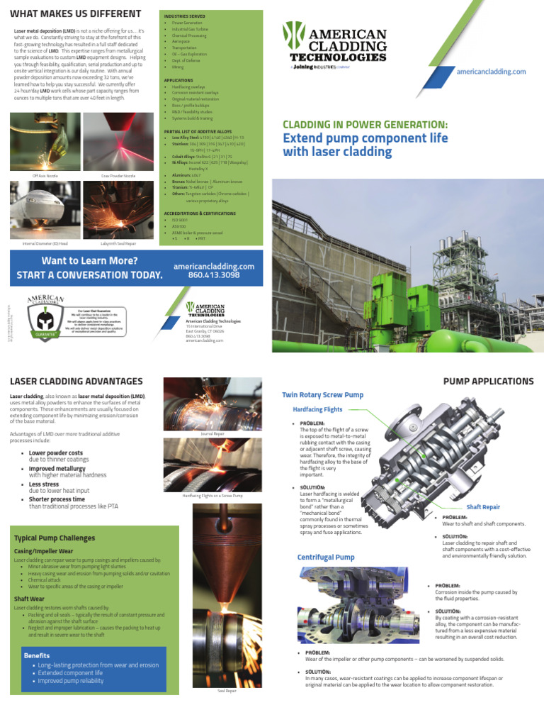 American Cladding Pumps-Brochure | PDF | Wear | Pump