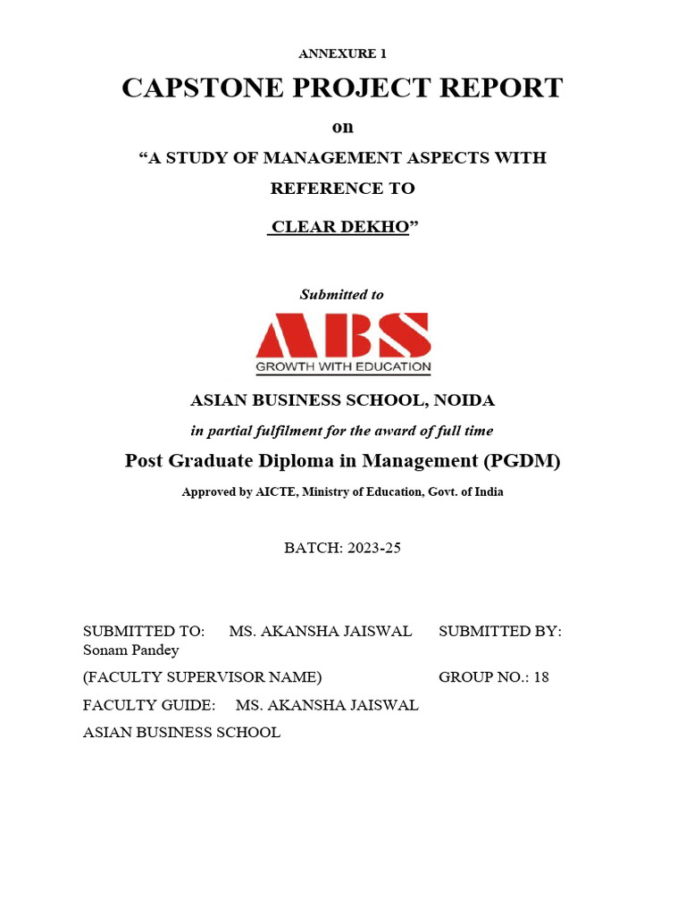 Clear Dekho Capstone Project | PDF | Organizational Structure | Optometry