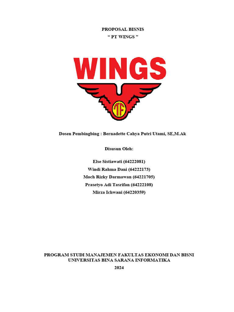 Proposal Bisnis PT Wings | PDF