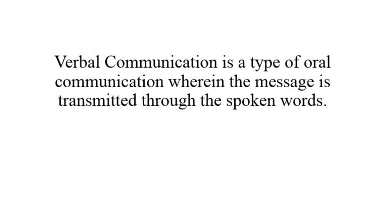Understanding Verbal Communication | PDF