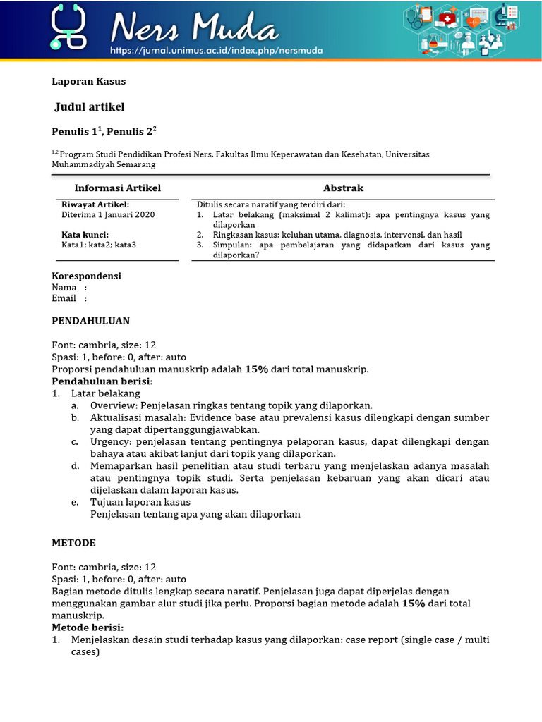 Laporan Kasus Ners Muda di Jurnal | PDF