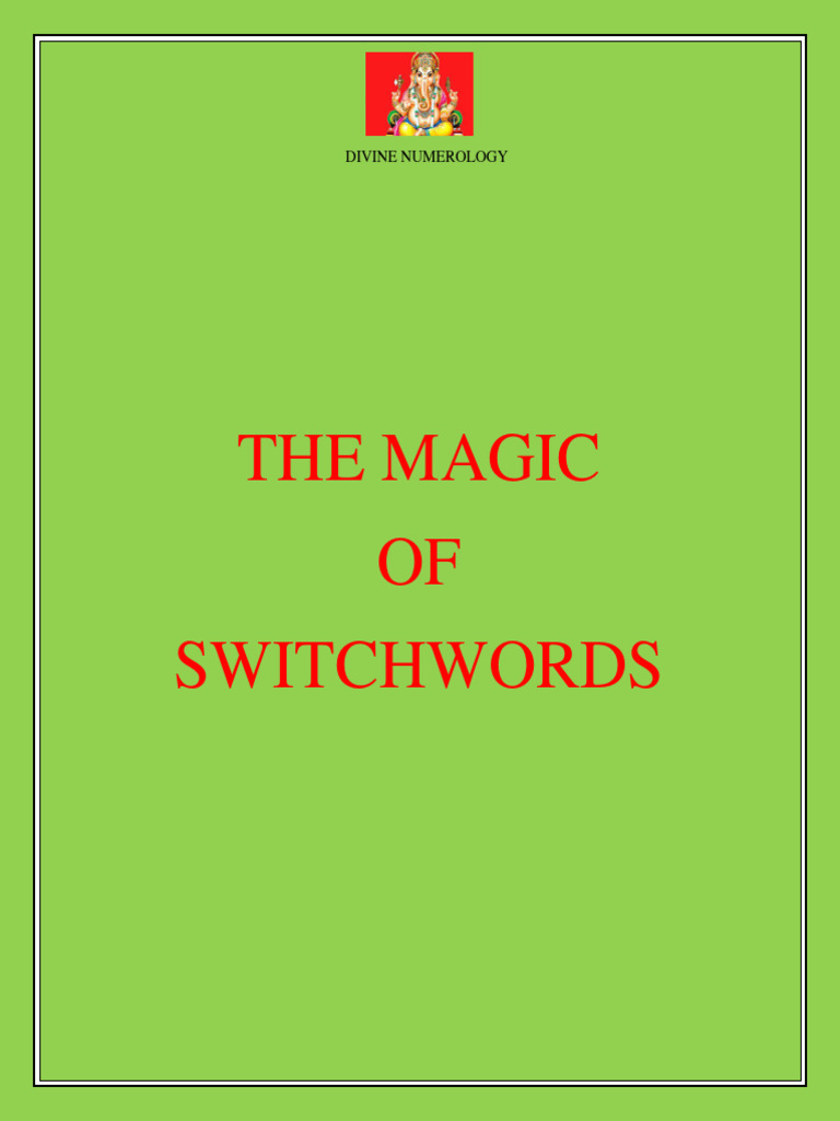 Magic of Switchwords for Manifestation | PDF | Anxiety | Thought