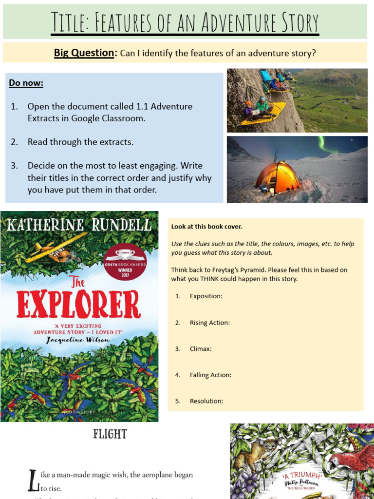 The Features of An Adventure Story | PDF | Human Communication