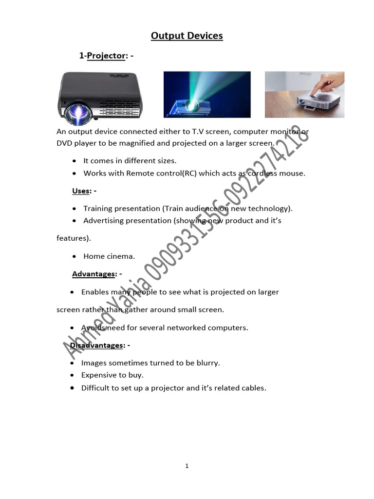 Output Devices | Download Free PDF | Computer Monitor | Printer (Computing)