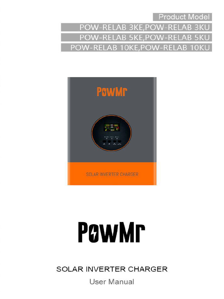 POW-RELAB SERIES User Manual | PDF | Power Inverter | Photovoltaics
