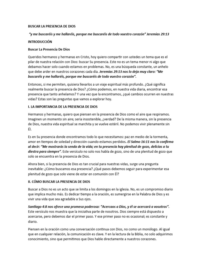 BUSCAR LA PRESENCIA DE DIOS | PDF | Dios | Creencia religiosa y doctrina