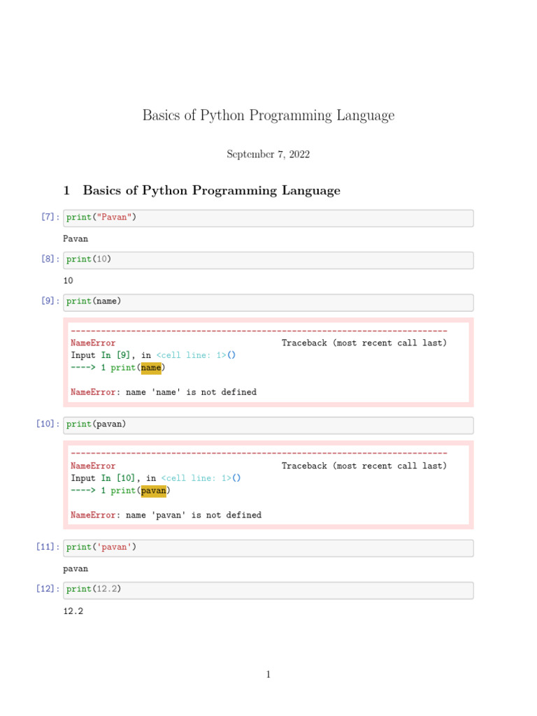 Basics of Python Programming Language | PDF | Boolean Data Type | Mathematical Logic