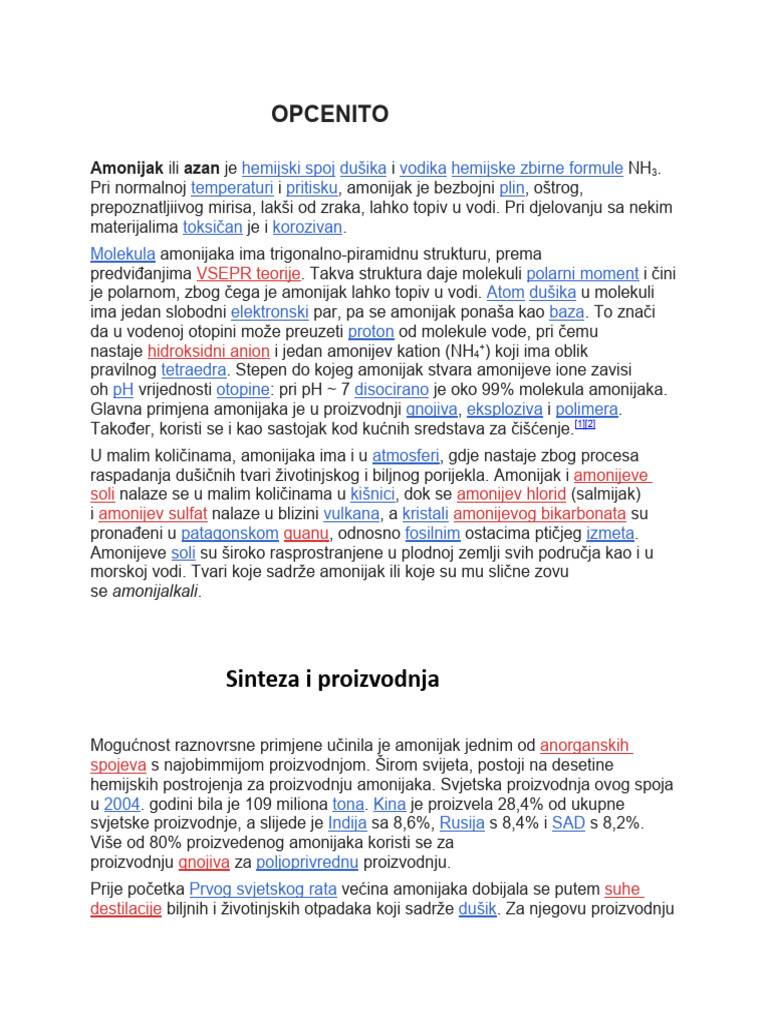Amonijak | PDF