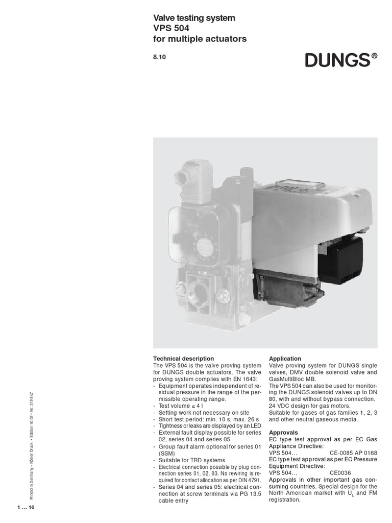 Valve Prooving System VPS 504 | PDF | Valve | Fuse (Electrical)