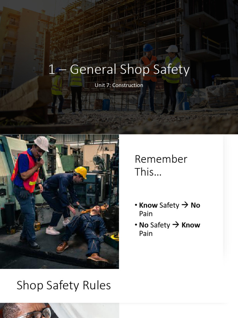 1 – General Shop Safety | PDF | Softlines (Retail) | Human Appearance