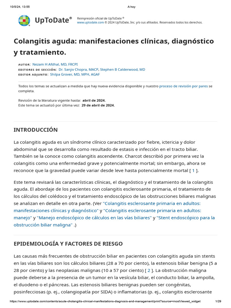 COLANGITIS | PDF | Sistema exocrino | Abdomen