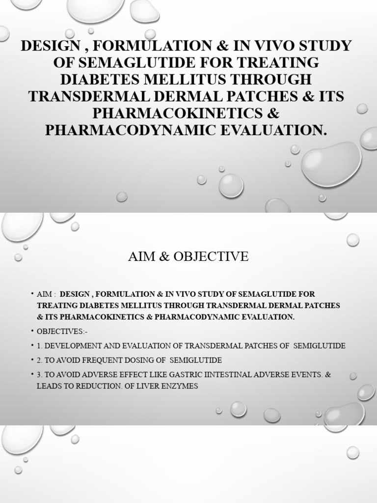 Semaglutide Transdermal Patch Study | PDF | Insulin | Medical Specialties