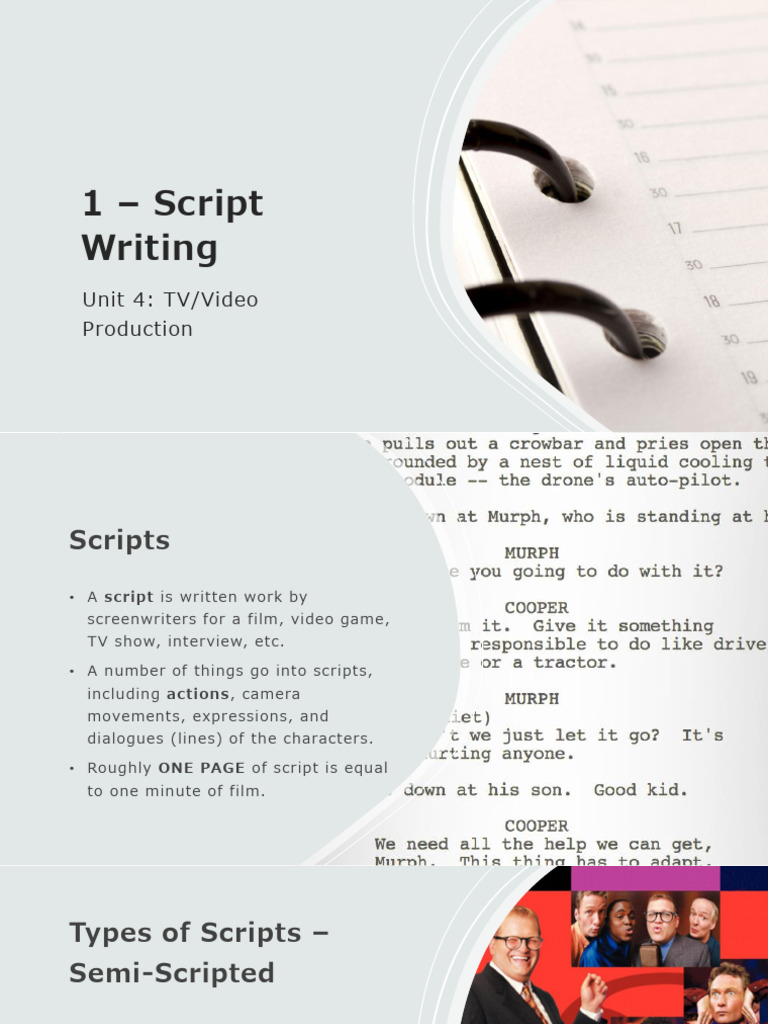 1 - Script Writing | PDF | Screenplay | Linguistics
