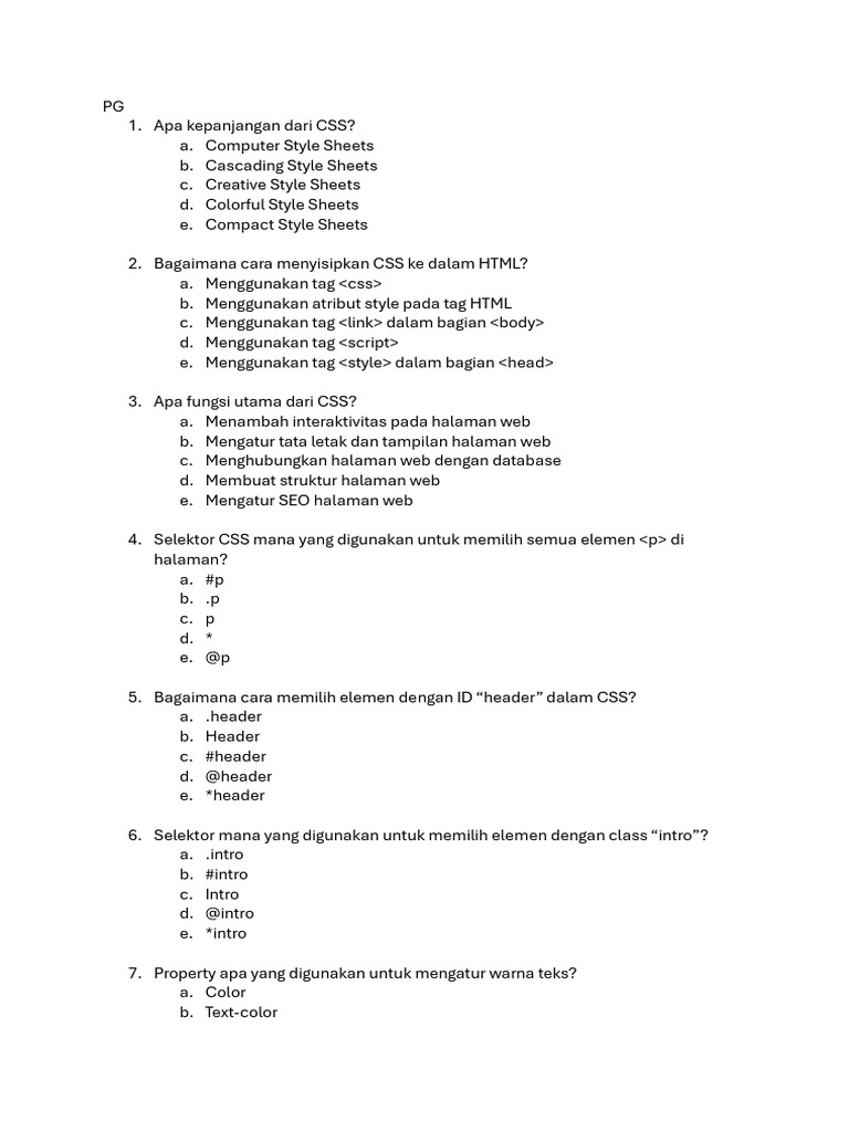 Soal Css (Naufal) | PDF
