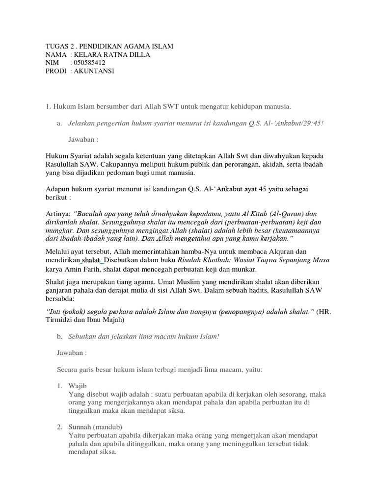 Tugas 2 - Pai-Kelara RD | PDF | Agama & Spiritualitas