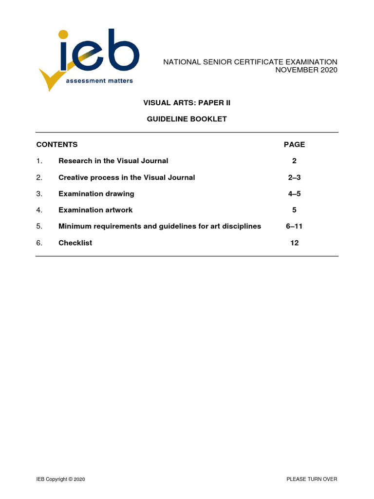 Visual Arts P2 Guideline Booklet 2020 | PDF | Drawing | Printmaking