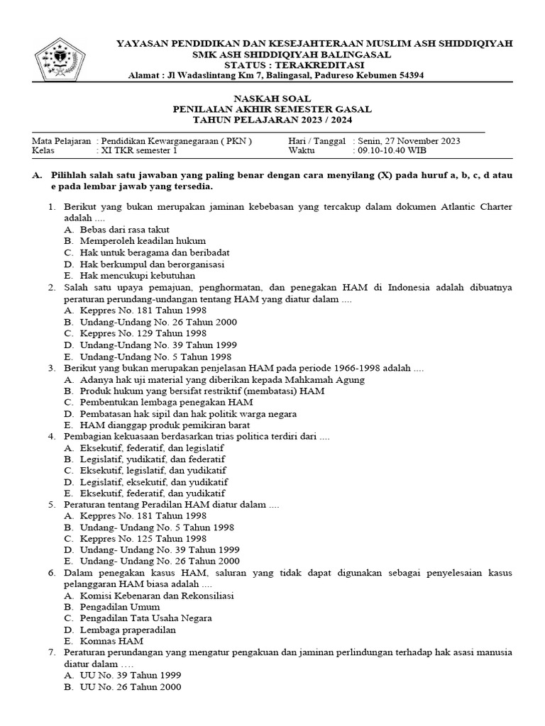 Pas - PKN - Xi TKR | PDF