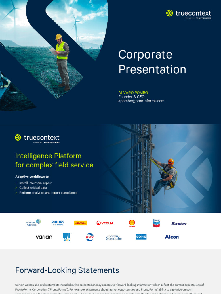 Truecontext Corporate Presentation | PDF | Information | Augmented Reality