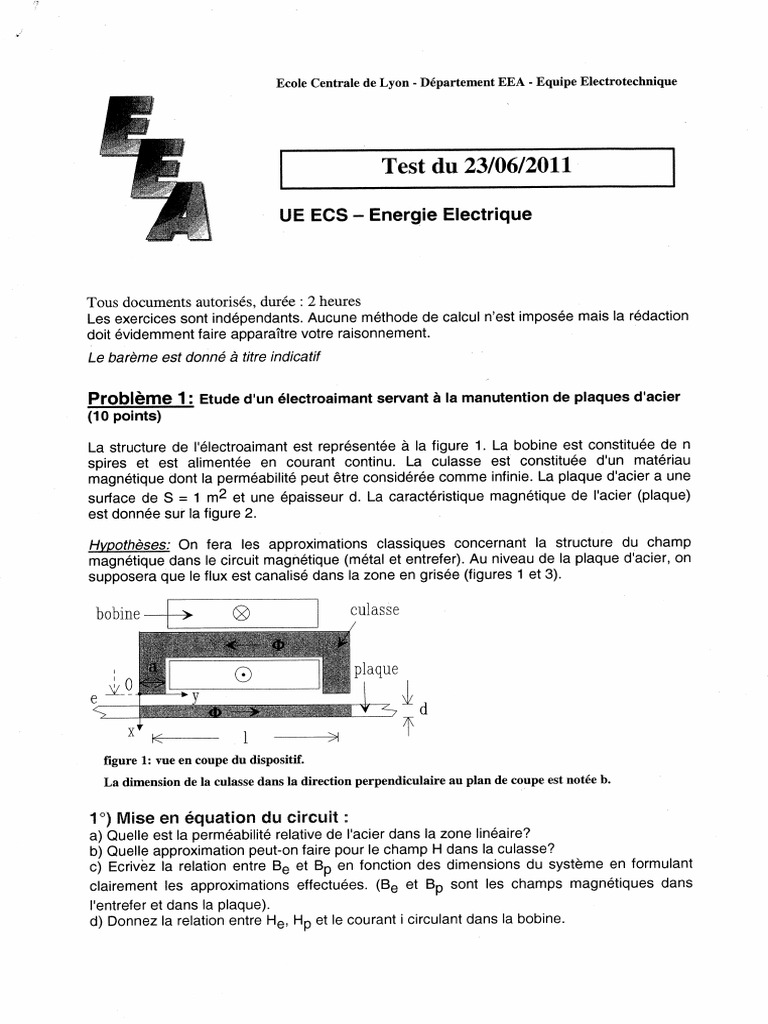 Test 2011 Juin-Corrigé-1 | PDF