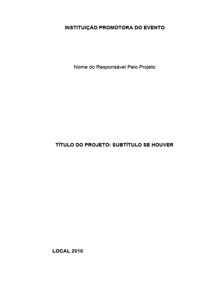 3.PLANEJAMENTO- Modelo Projeto de Eventos | PDF