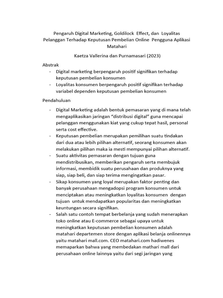 Pengaruh Digital Marketing | PDF | Bisnis