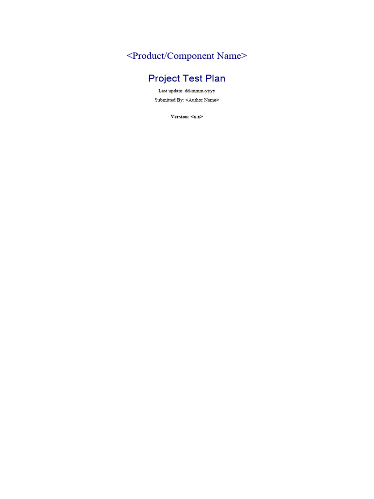 03-Project Test Plan | PDF | Risk | Software Testing 03-Project Test Plan | PDF | Risk | Software Testing