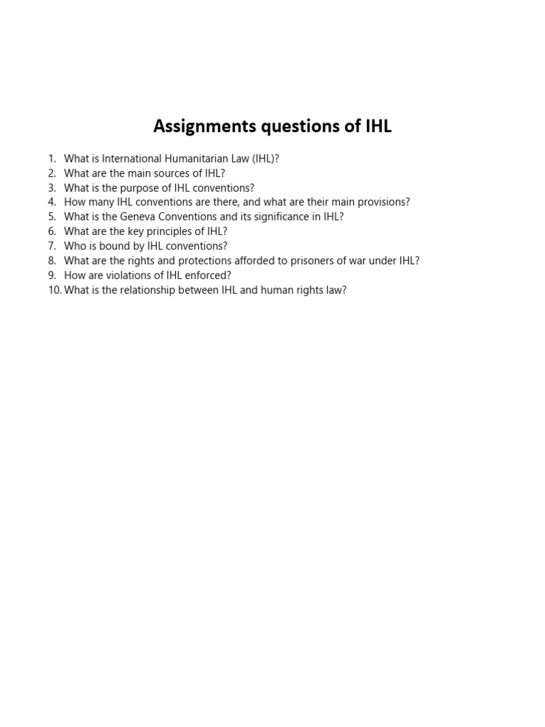 IHL Questions | PDF