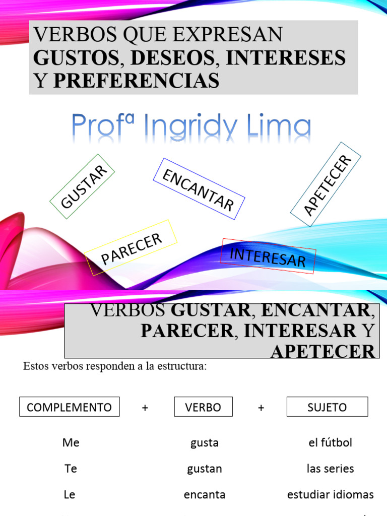 Gustar Parecer Encantar | PDF | Verbo | Sustantivo