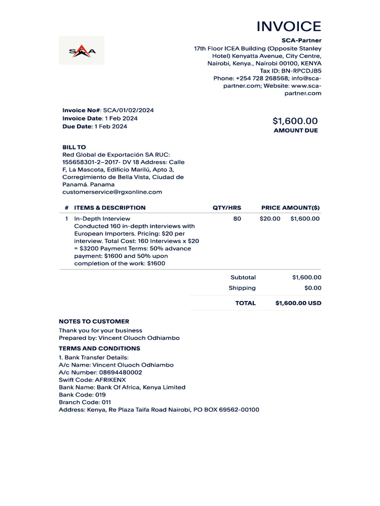 Advanced Payment Invoice | PDF