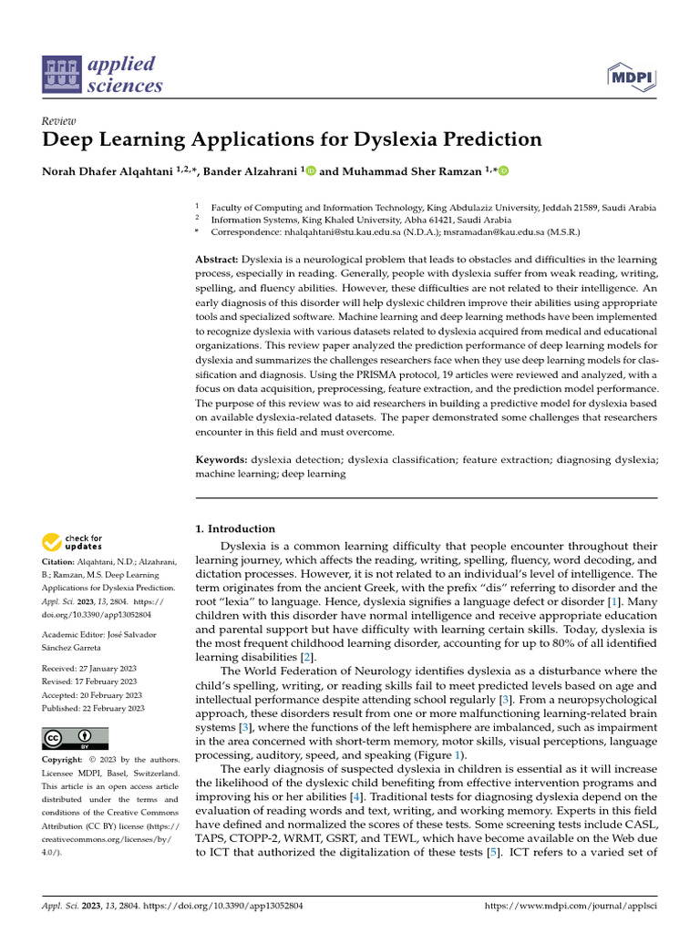 Articulo 009 | PDF | Dyslexia | Machine Learning