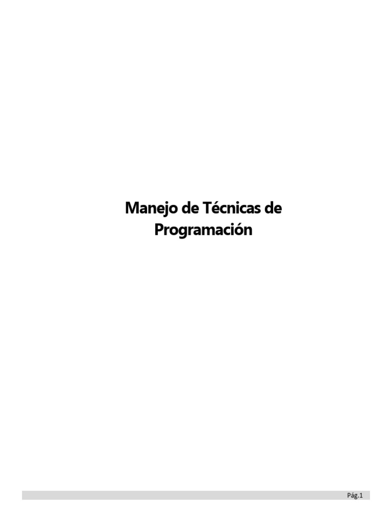 Manual Tecnicas de Programacion | PDF | Algoritmos | Programación de computadoras