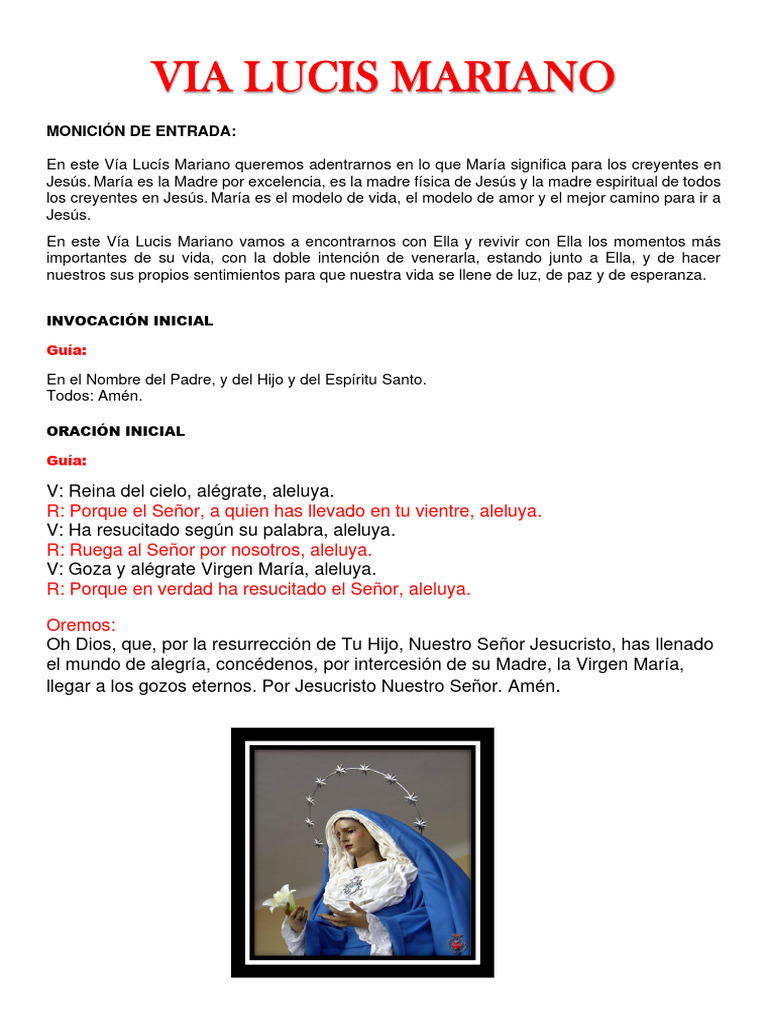 VIA LUCIS MARIANO | PDF | María, madre de Jesús | Jesús