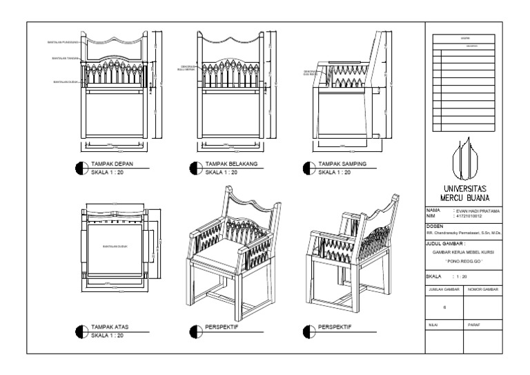 Gambar Kerja Kursi REOG Ver.b | PDF