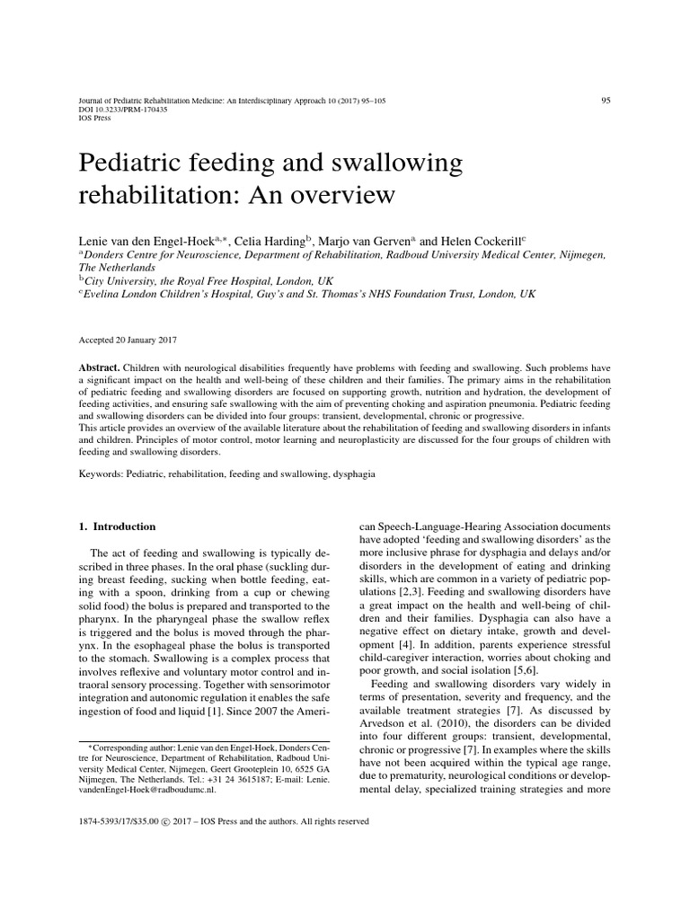 Pediatric Feeding and Swallowing Rehab | PDF | Clinical Medicine
