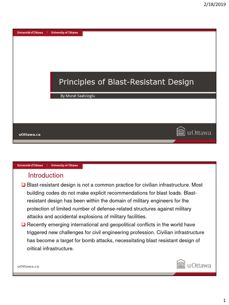 U of Sharjah Presentation 1 - Principles of Blast Design | PDF | Explosion | Bomb