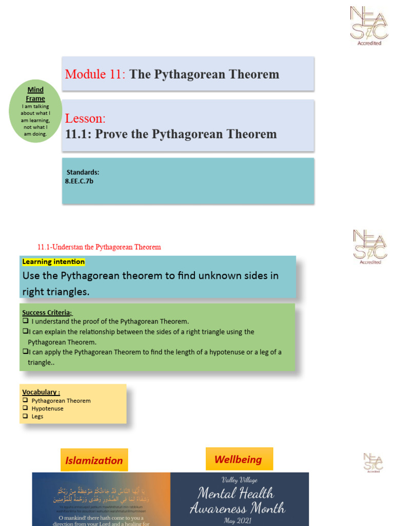 Grade 8 - Math - Week 30 11.1 Pythagorean Theorem | PDF | Triangle ...