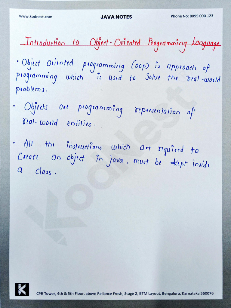 2666148-Java - Introduction To Object Oriented Programming - NOTES | PDF 2666148-Java - Introduction To Object Oriented Programming - NOTES | PDF