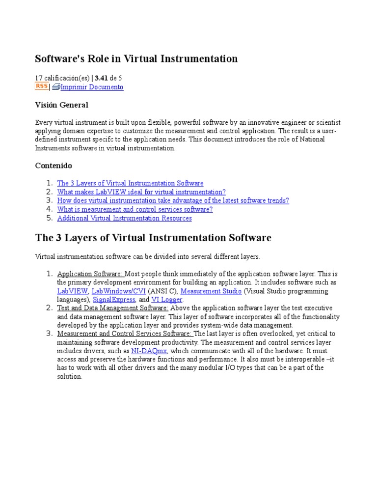 Software's Role in Virtual Instrumentation | PDF | Data Acquisition ...